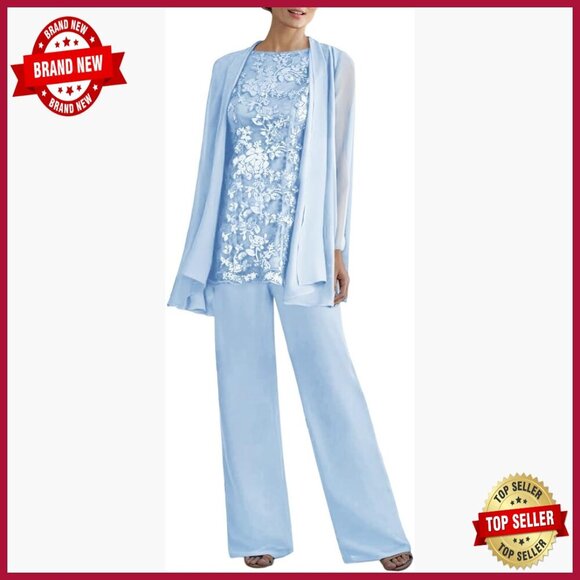 Pants & Jumpsuits | Lace Pant Suit Set Formal Wedding Outfit Mother Of ...